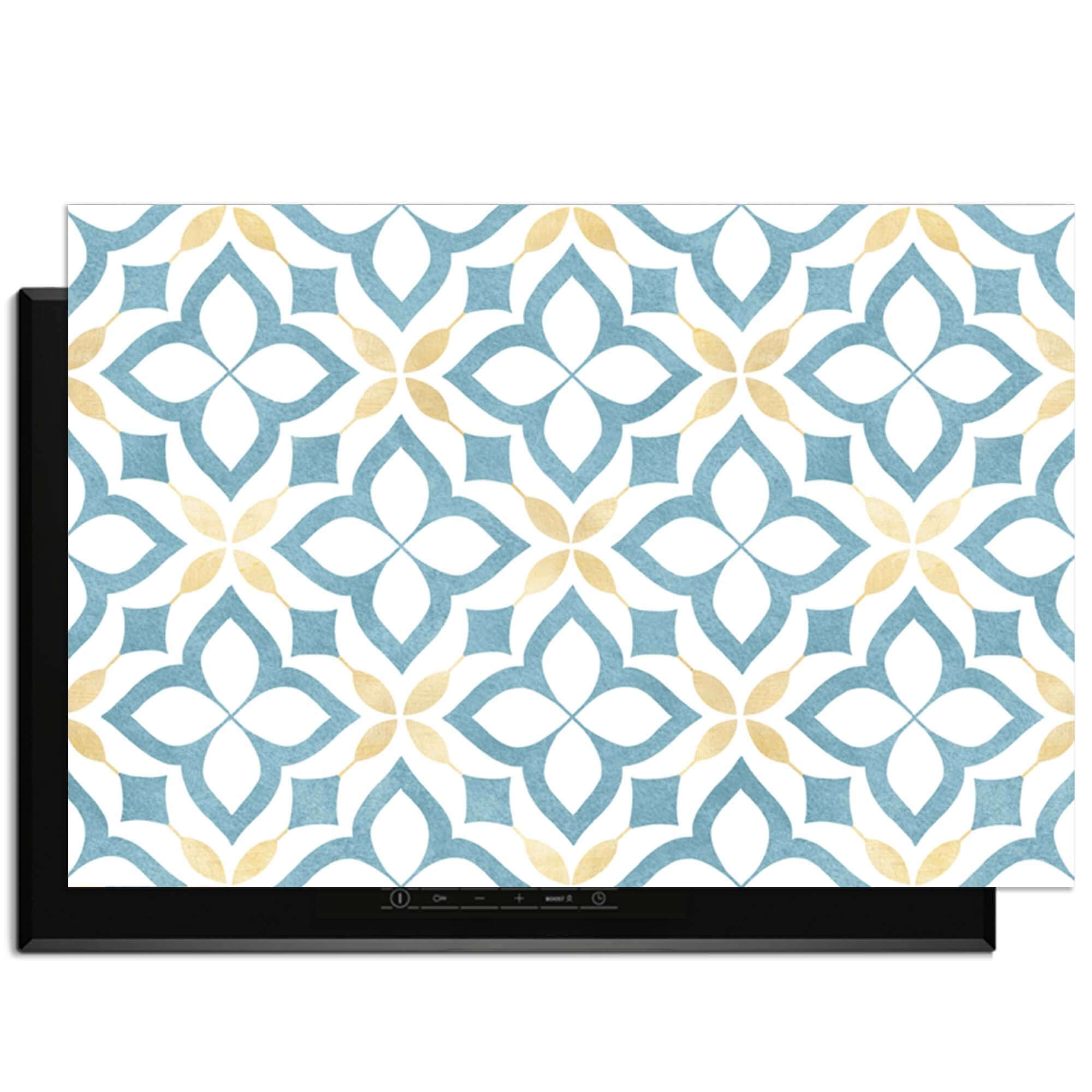 Deep Floral Cross Inductie Beschermer | Azure Gold Collectie | KitchenArt